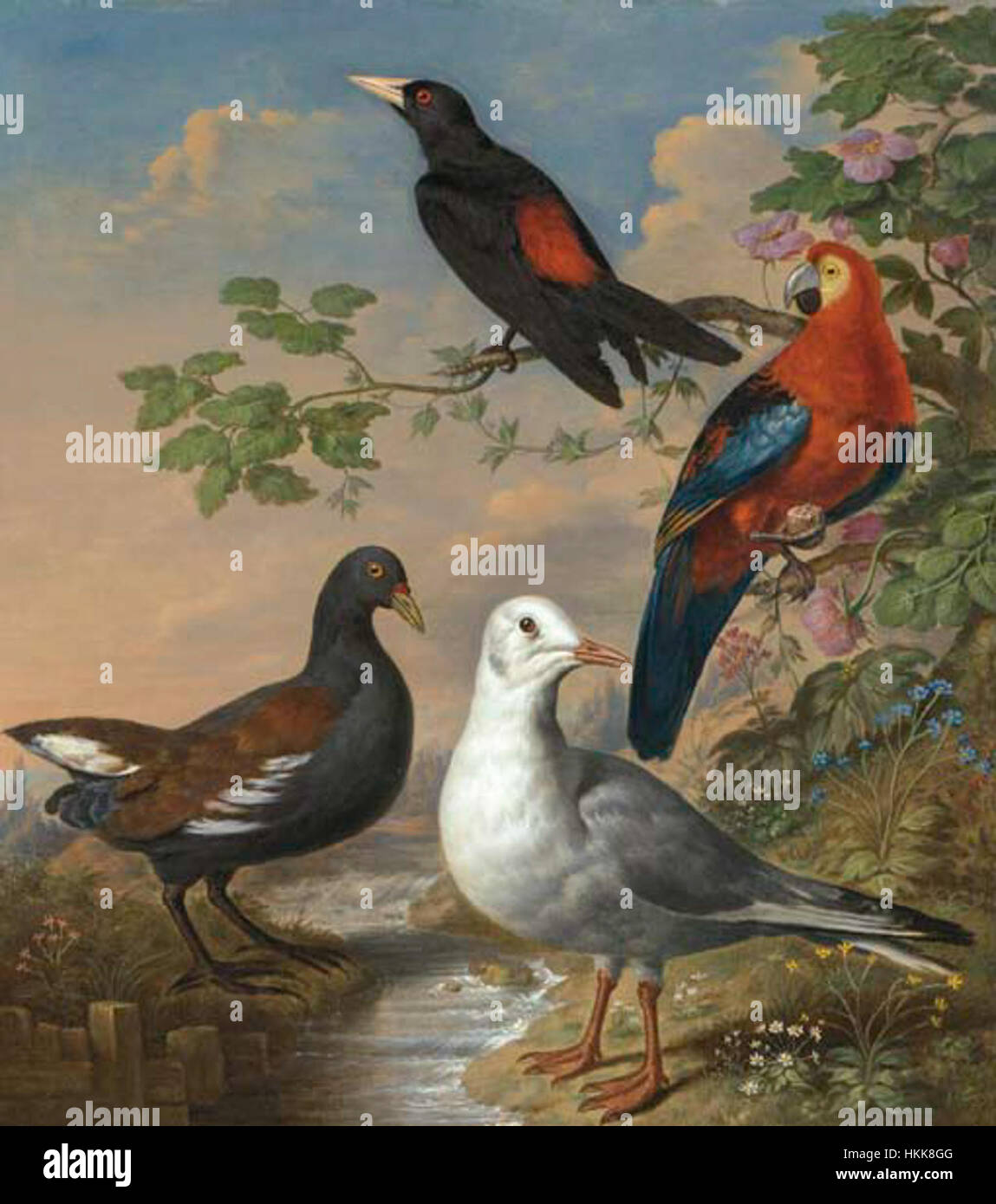 Philip Reinagle's painting captures the vibrant birdlife around a ...