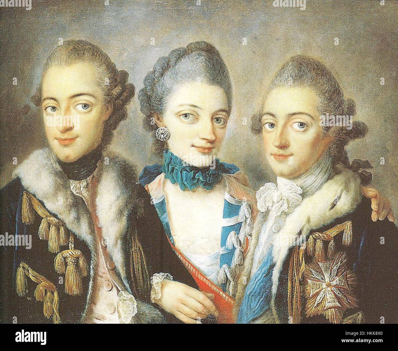 This historical painting portrays Adolf Friedrich IV with his siblings ...