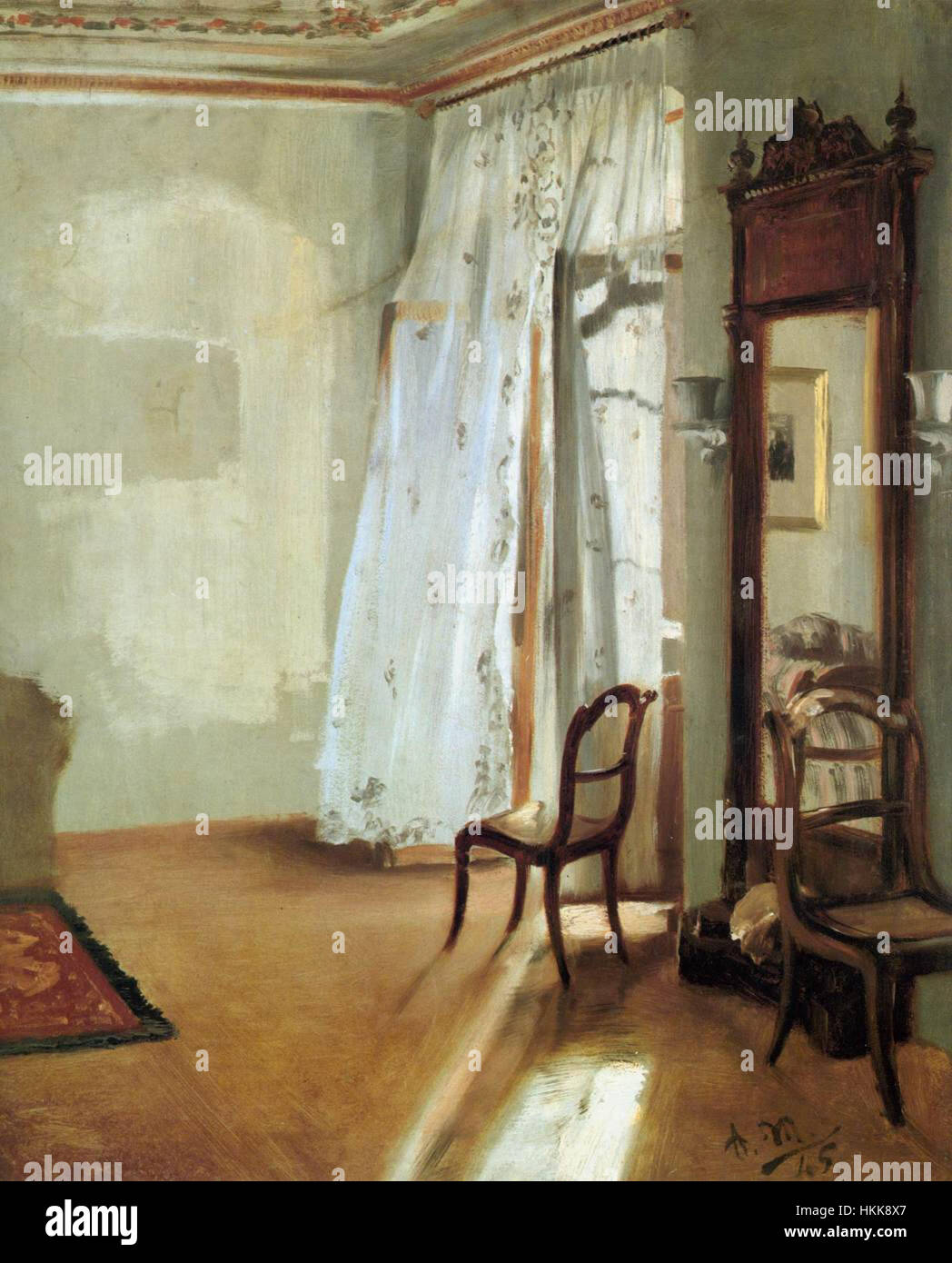Adolph von Menzel's 'Interior of a Room with Balcony' depicts a ...