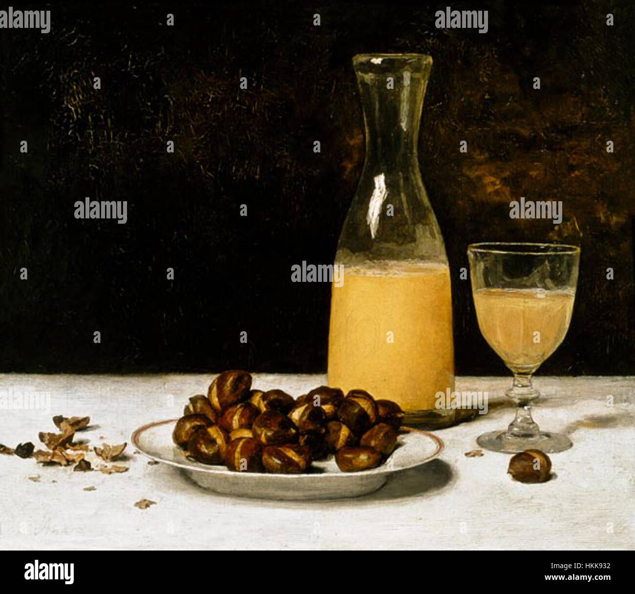Albert Anker's *Stillleben mit Wein und Kastanien* (Still Life with ...