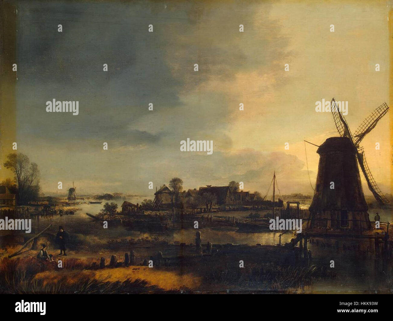 Aert van der Neer’s 'Landscape with Windmill' portrays a serene Dutch ...