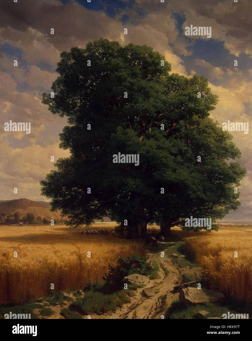 Alexandre Calame - Landscape with Oaks - WGA3764 Stock Photo - Alamy