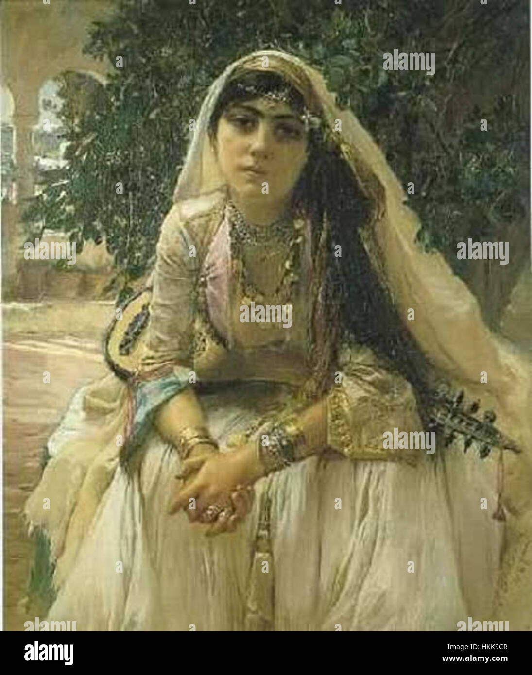 A portrait painting of an Algerian girl, capturing her heritage and the ...