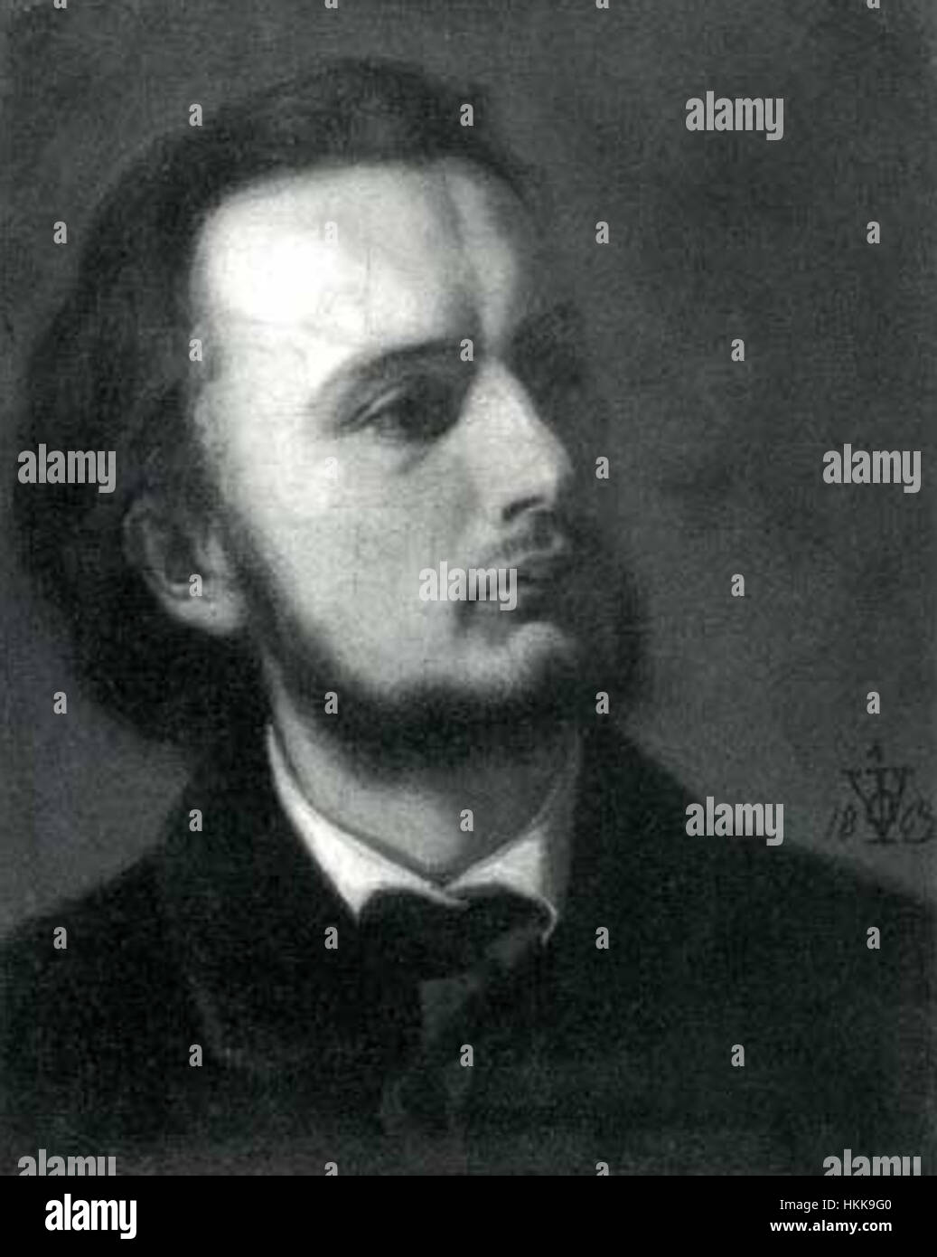 This portrait by Olaf Isaachsen from 1863 depicts Amaldus Nielsen, a ...
