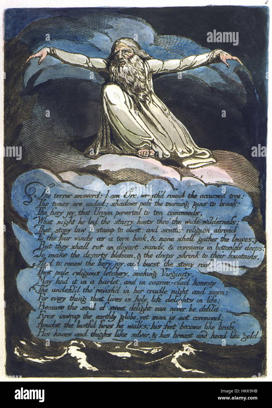 This engraving from William Blake’s *America: A Prophecy* illustrates ...
