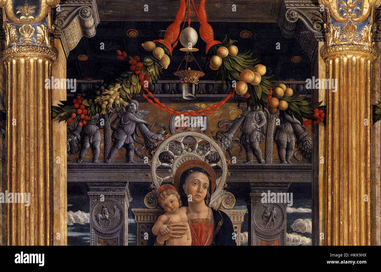 This detail from Andrea Mantegna's 'San Zeno Polyptych' shows a ...