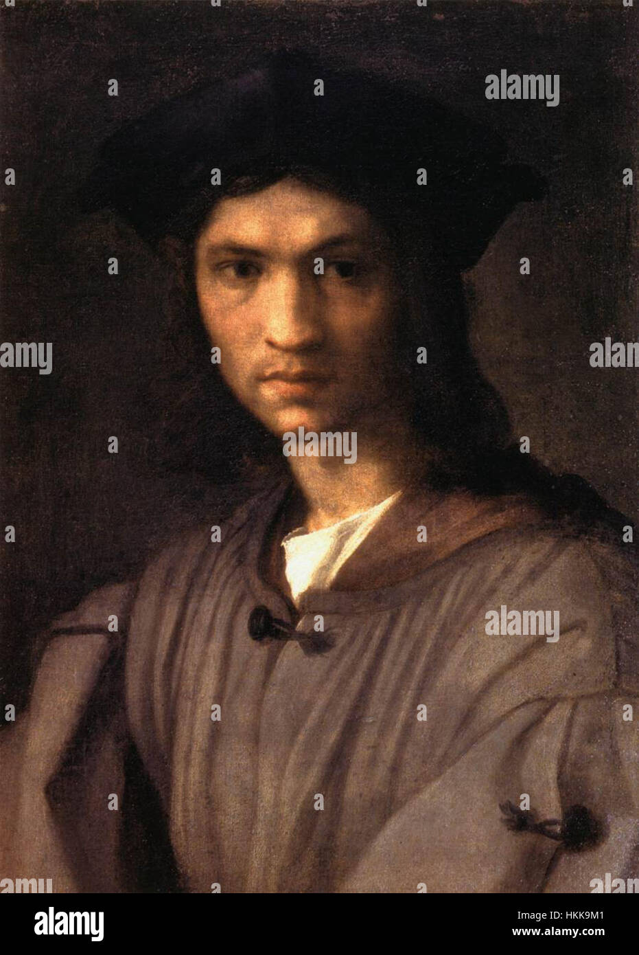 This portrait by Andrea del Sarto features Baccio Bandinelli, an ...
