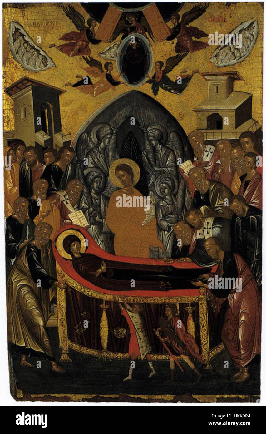 *The Dormition of the Virgin* by Andreas Ritzos is a Byzantine icon ...