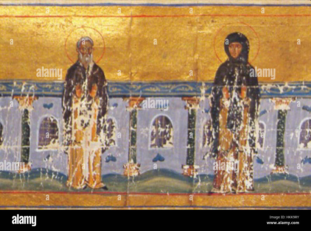 This artwork depicts Andronicus and his wife Saint Athanasia of Egypt ...
