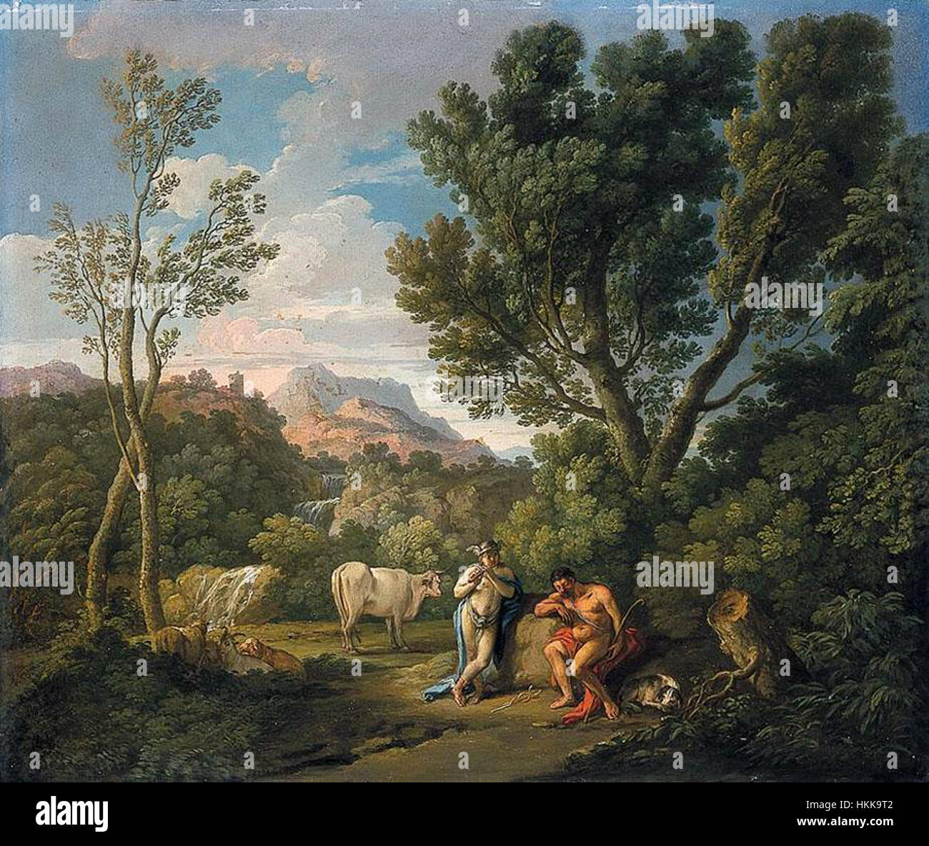 *Mercury and Argus* by Andrea Locatelli depicts the Greek myth of ...