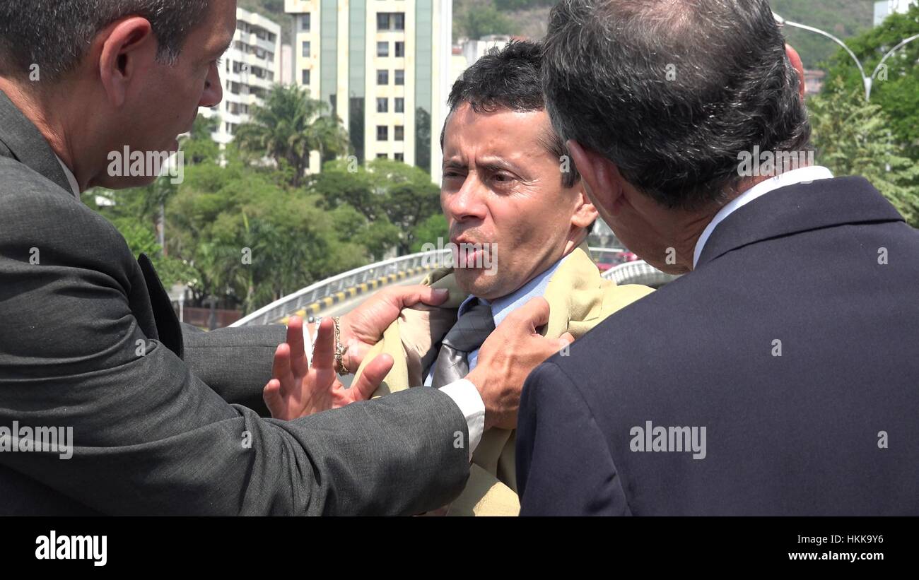 Business Men Fighting And Bullying Stock Photo - Alamy