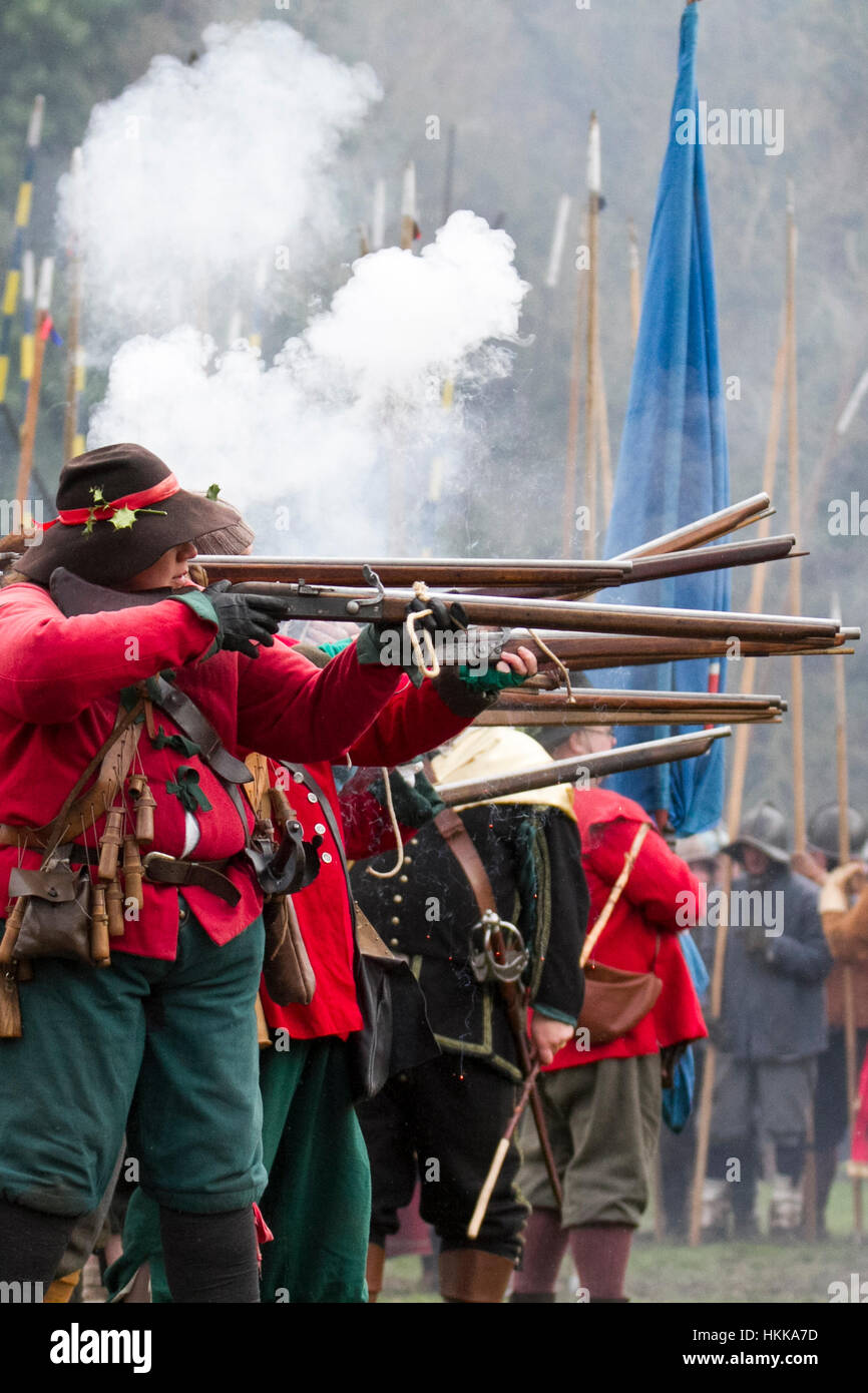 Musketeers in Cheshire, UK Holly Holy Day & Siege of Nantwich re ...