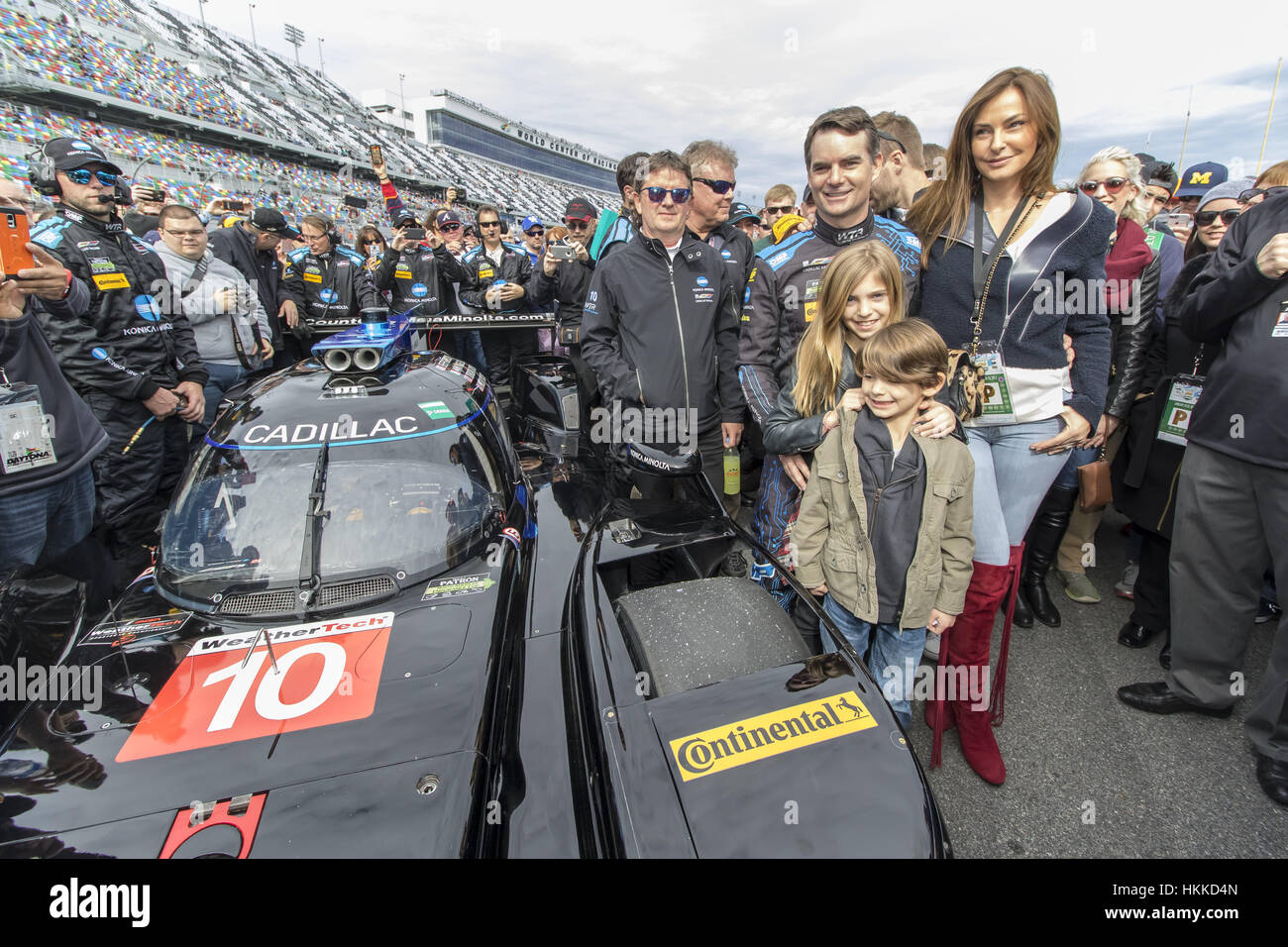 Florida, USA. 28th January, 2017. NASCAR Champion, Jeff Gordon, and his ...