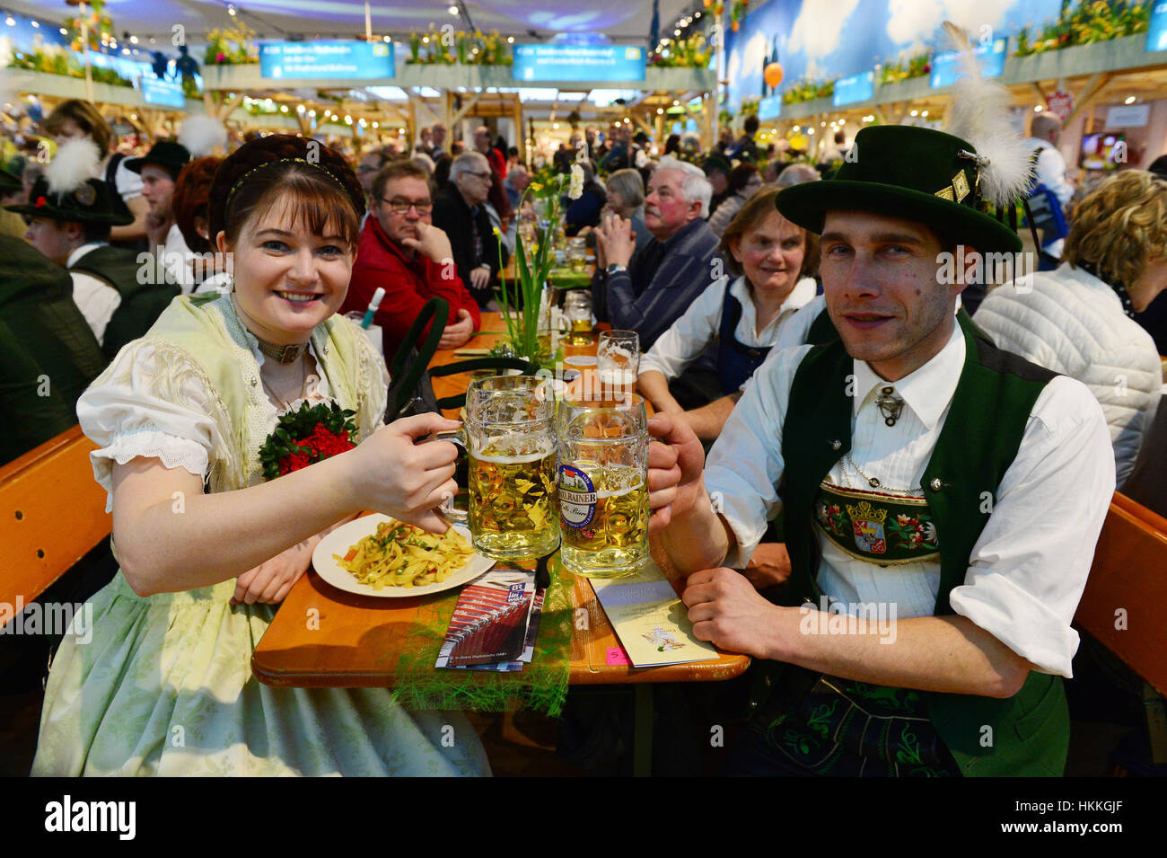 Berlin, Germany. 29th Jan, 2017. People in traditional costumes from ...