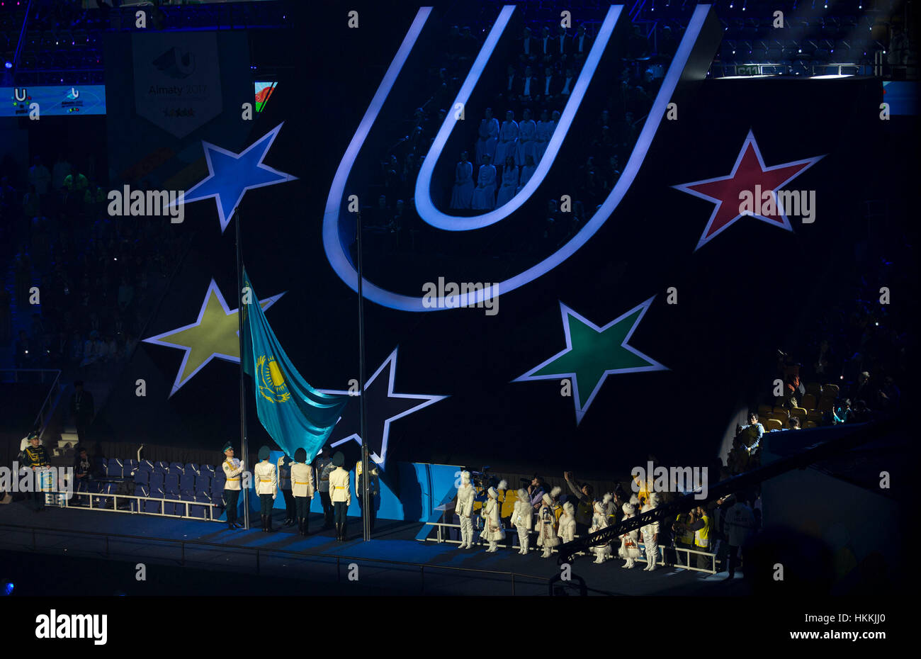 Almaty, Kazakhstan. 29th Jan, 2017. The national flag of Kazakhstan is ...