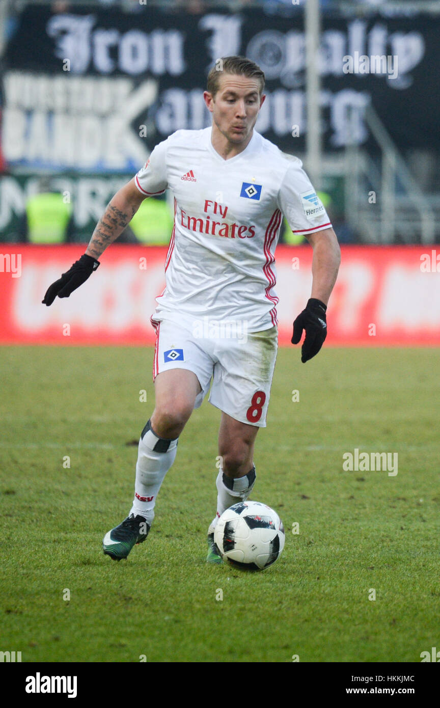 Ingolstadt, Germany. 28th Jan, 2017. Hamburg's Lewis Harry Holtby in ...