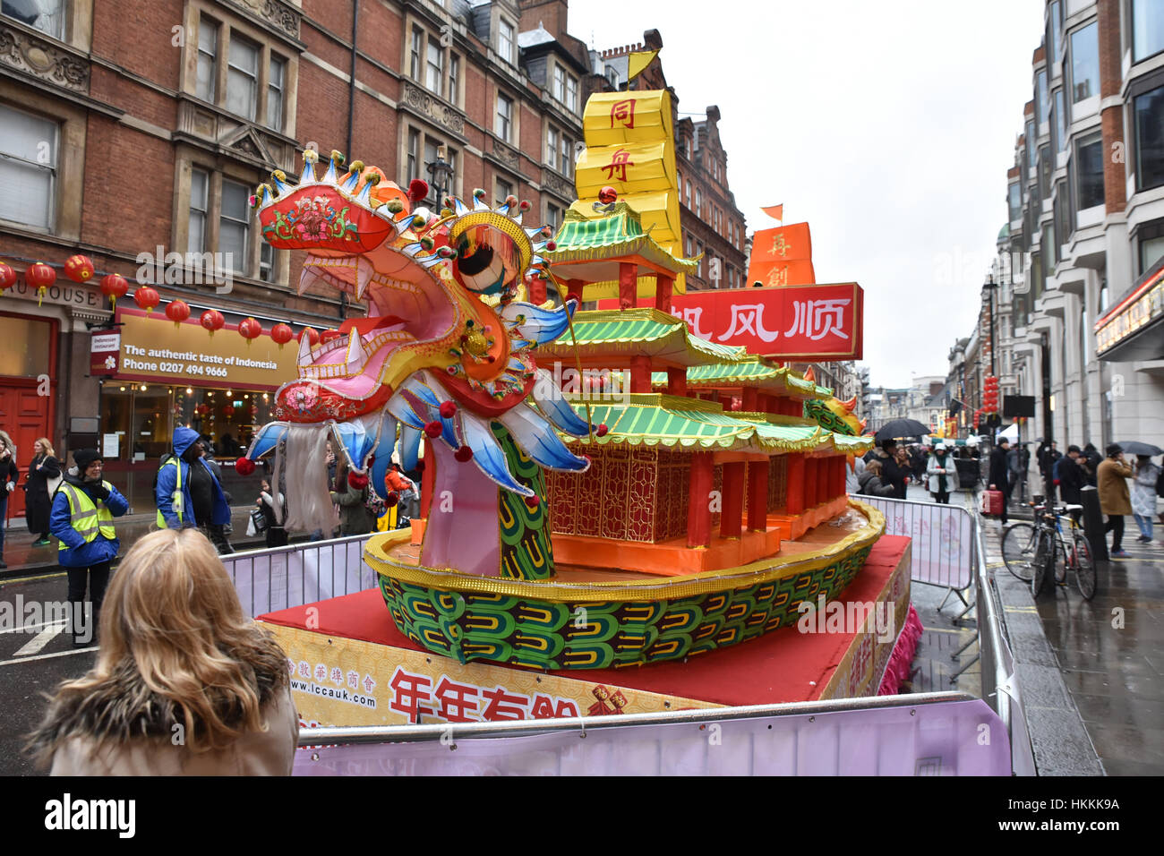 Shaftsbury Avenue, London, UK. 29th January 2017. Floats on Shaftsbury ...