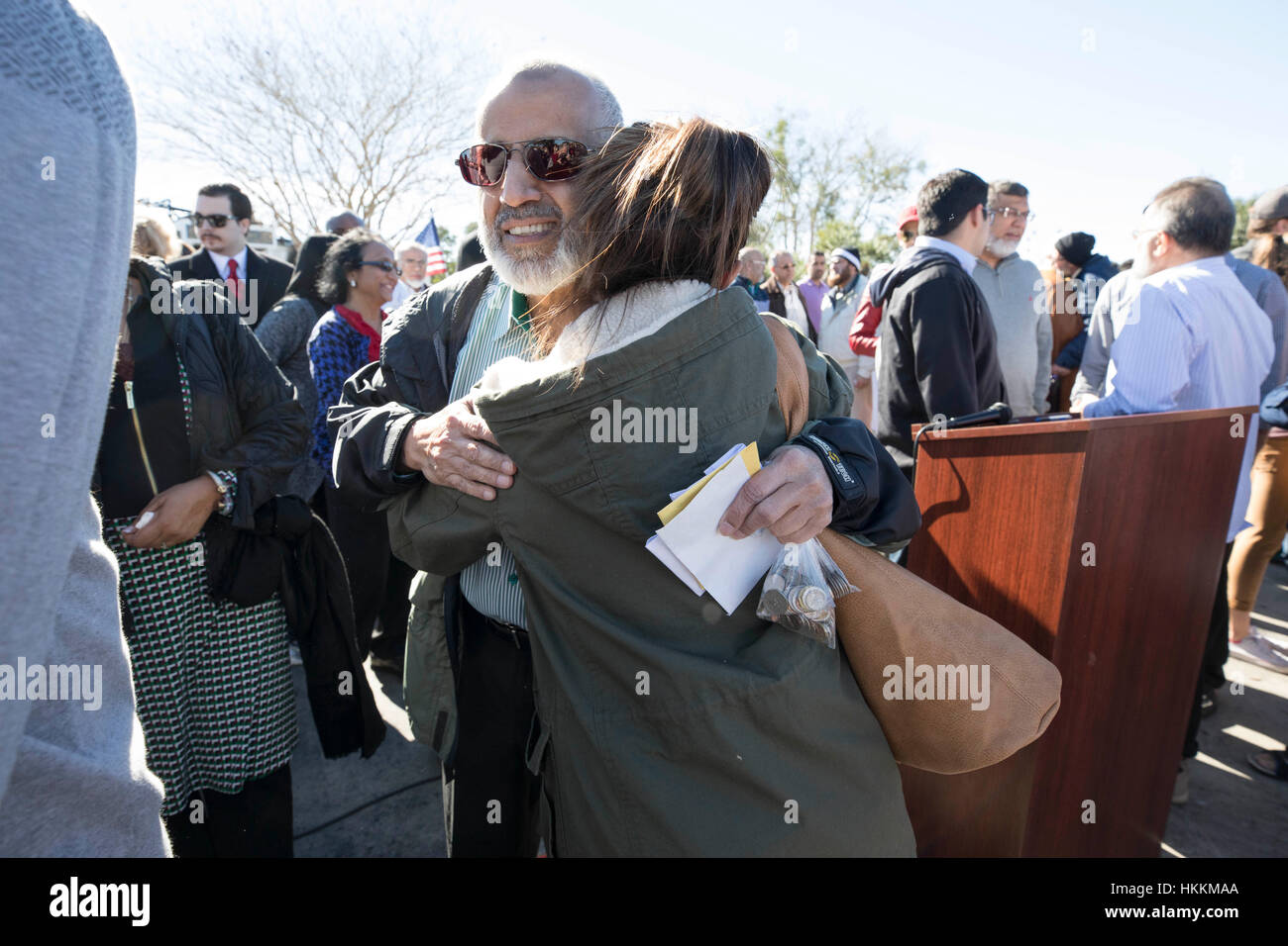 Several hundred people gather in Victoria, Texas, to show support for ...