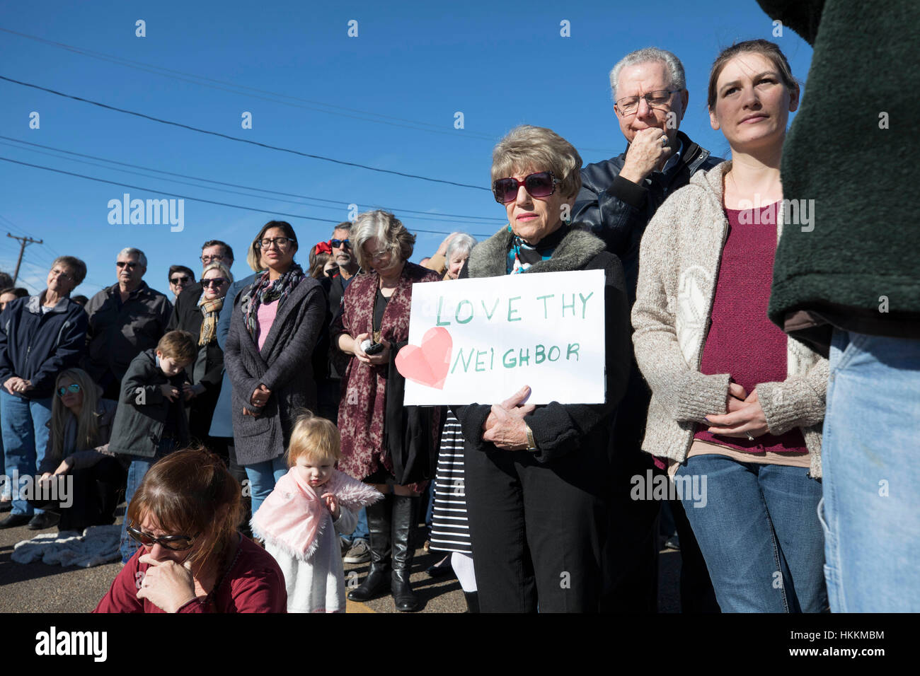 Several hundred people gather in Victoria, Texas, to show support for ...