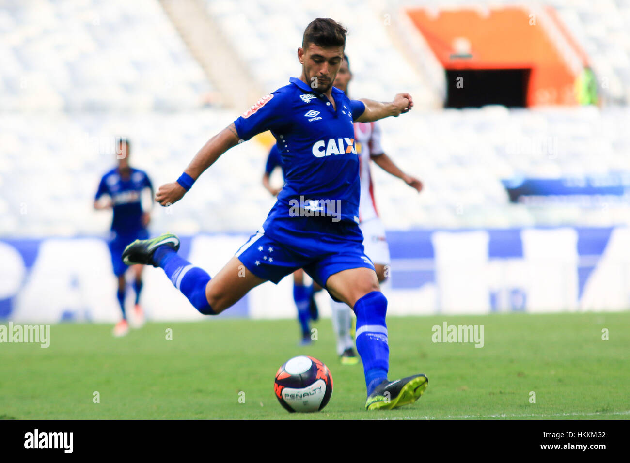 Belo Horizonte, Brazil. 29th Jan, 2017. Arrascaeta, Cruise, is marked ...