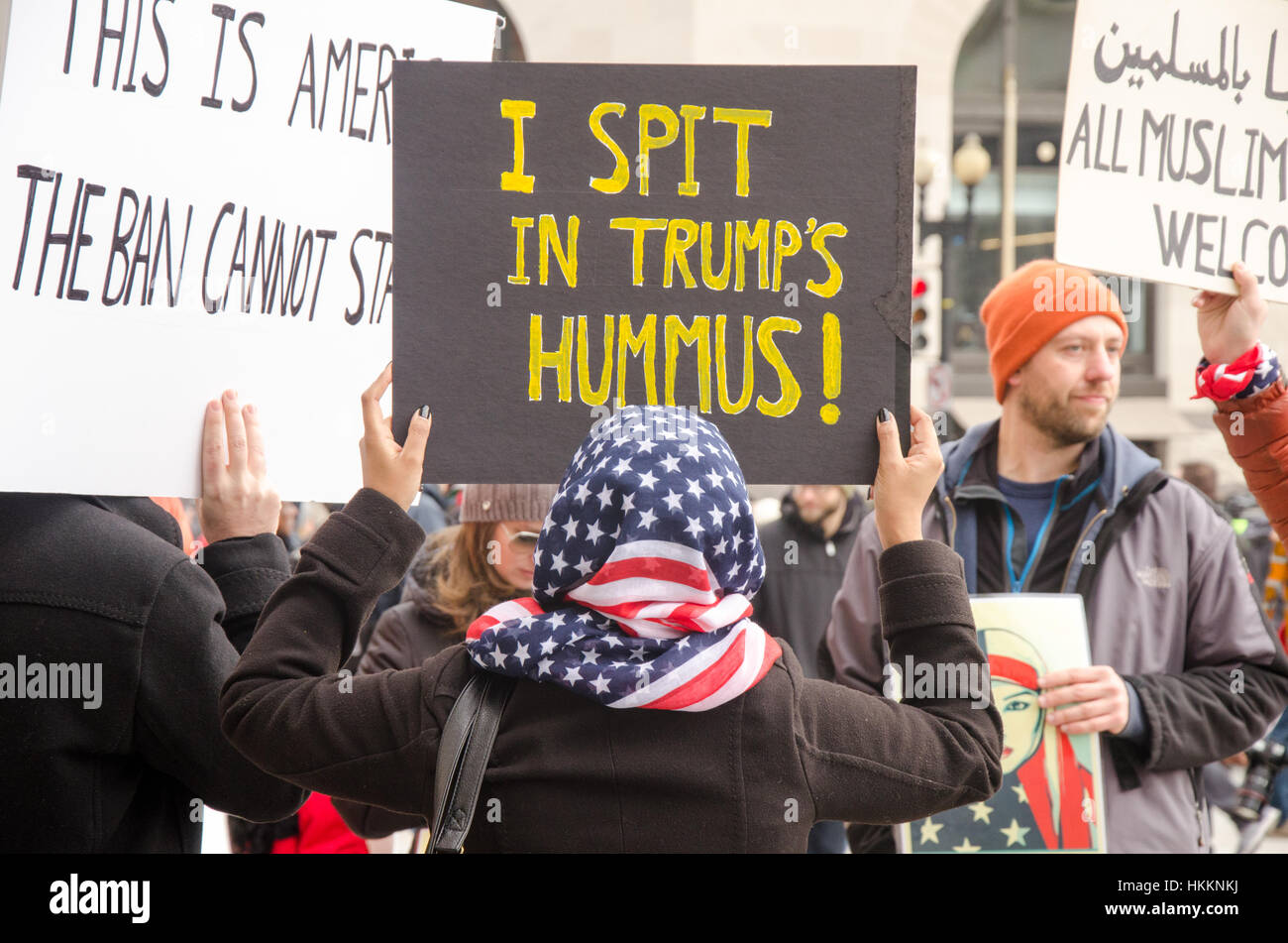 Protest sign refugee hi-res stock photography and images - Alamy