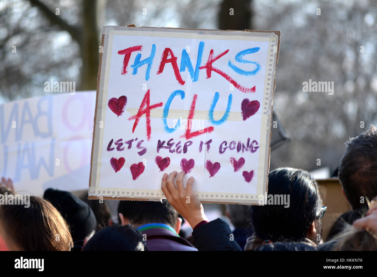 New York City, USA. 29th January, 2017. Protesters take part in the ...