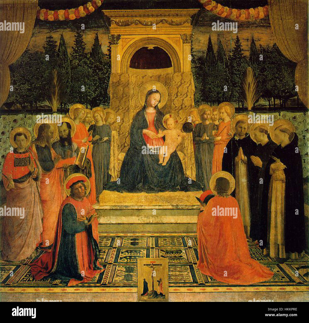 A historical painting by Fra Angelico, titled 'San Marco,' depicting ...