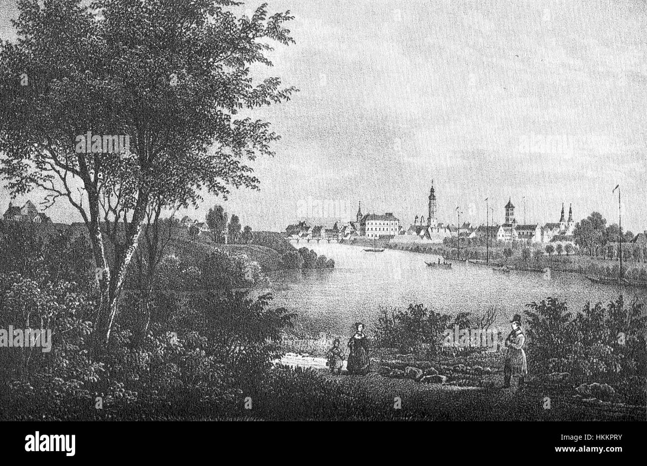 'Ansicht Glogau um 1850' is a historical painting depicting the city of ...