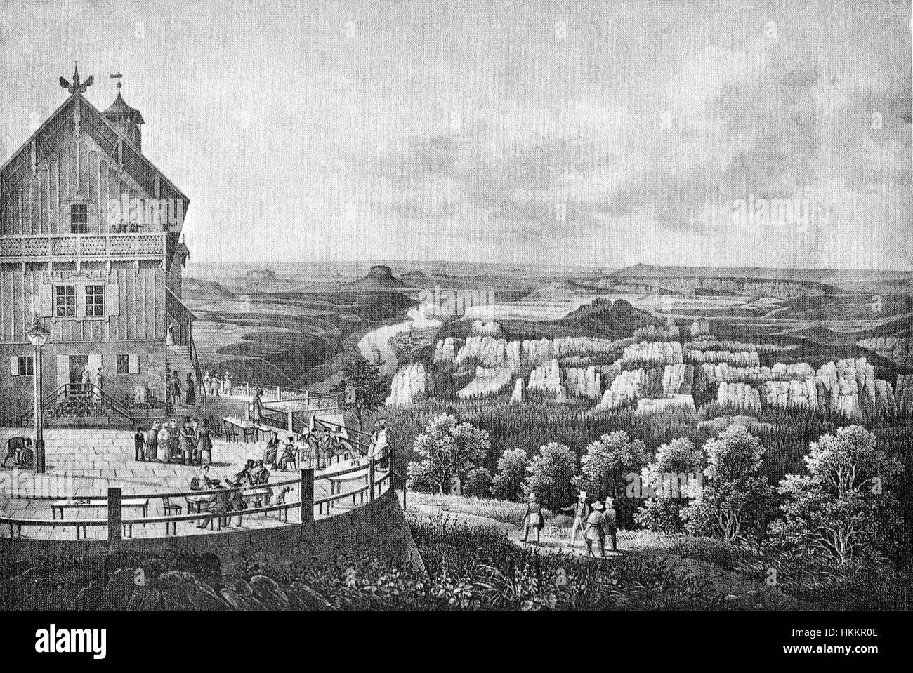 This 1850s painting offers a view of the Saxon Switzerland region ...