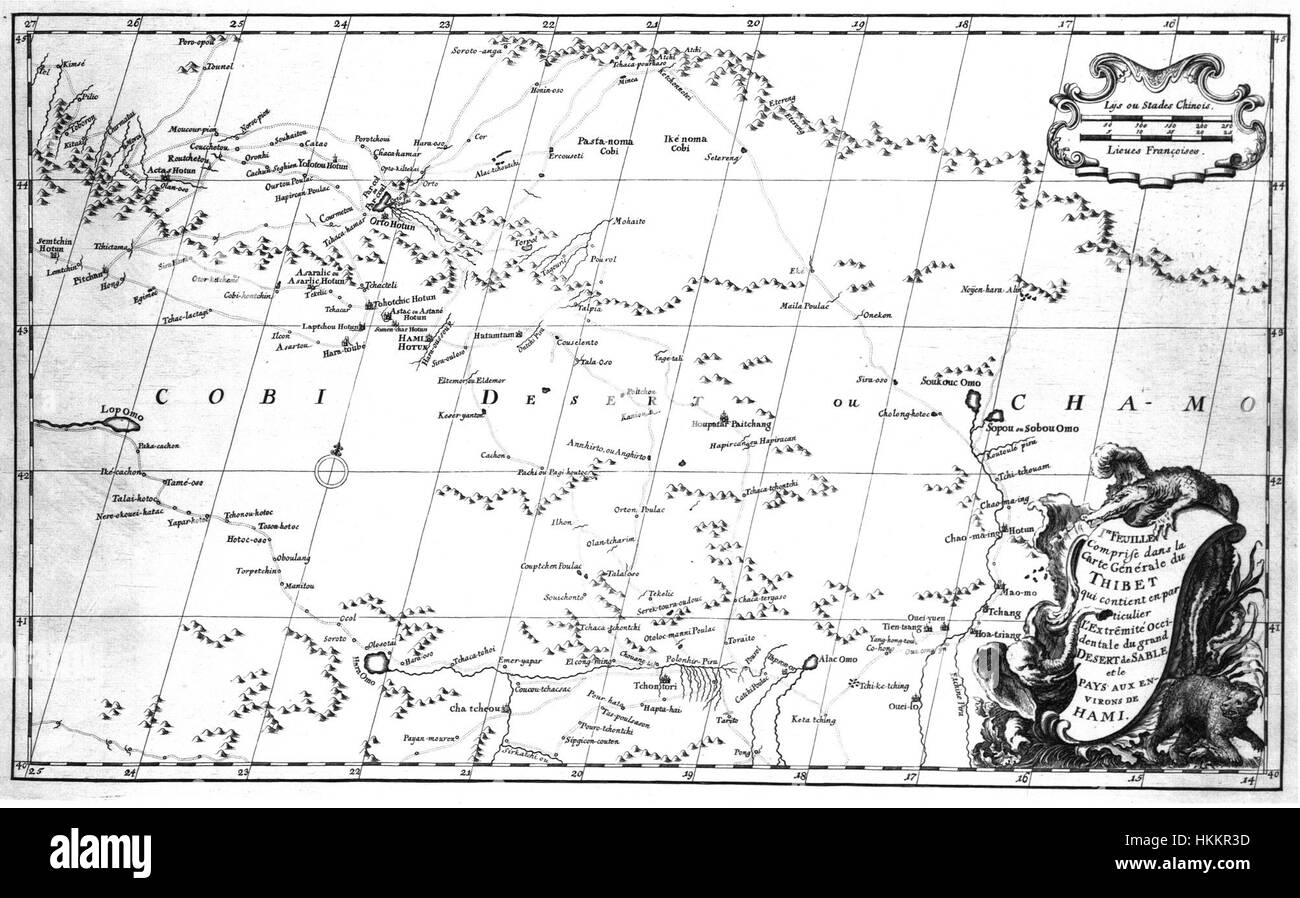 A map from Anville's 'Nouvel Atlas de la Chine' depicting the region of ...