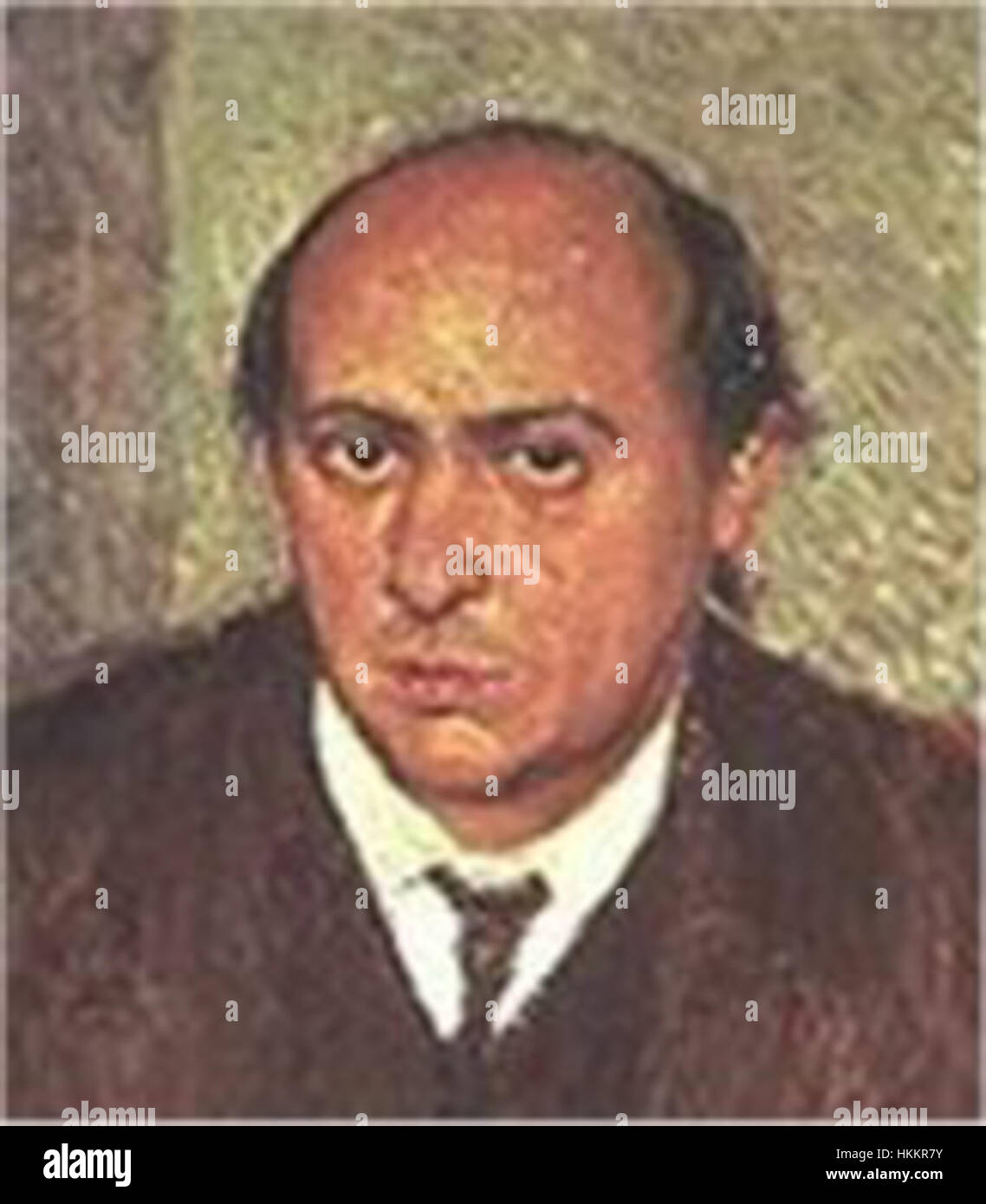 This artwork by Arnold Schoenberg presents an early 20th-century ...