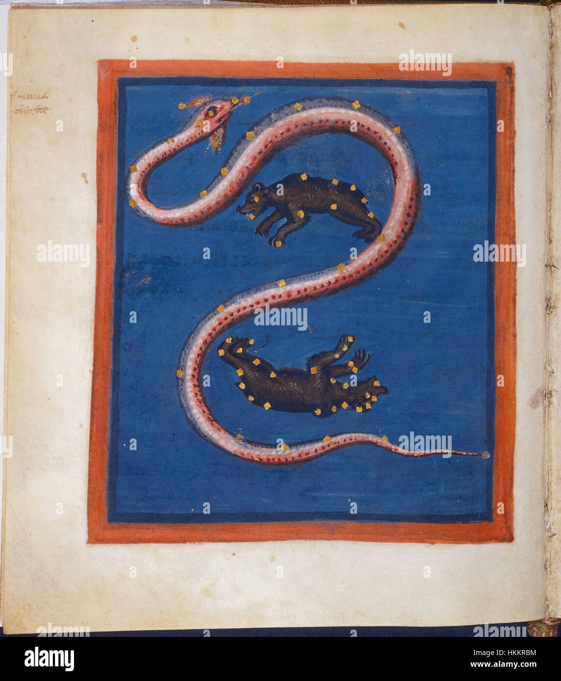 This artwork represents an ancient astronomical manuscript, Aratea 3v ...