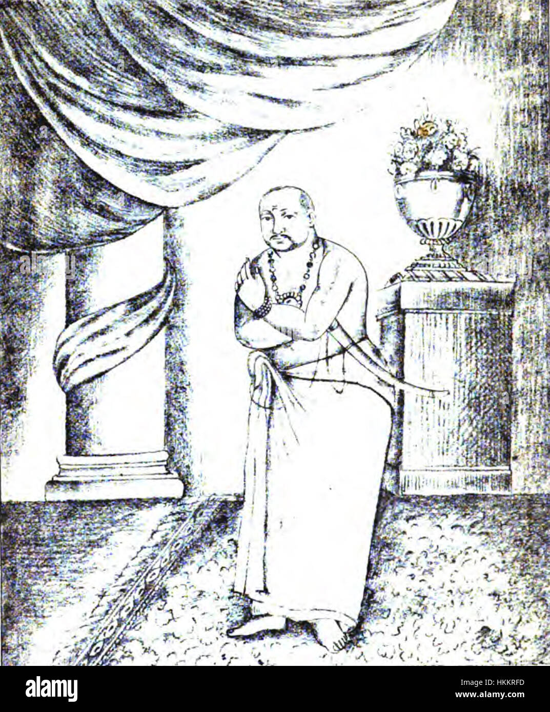 This portrait of Aswati Thirunal Elia Rajah represents the royal figure ...