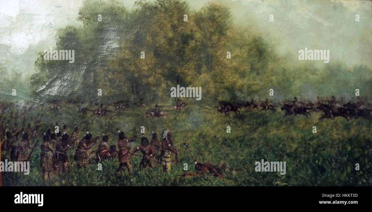 This artwork depicts the Battle of Sandusky, an important engagement ...