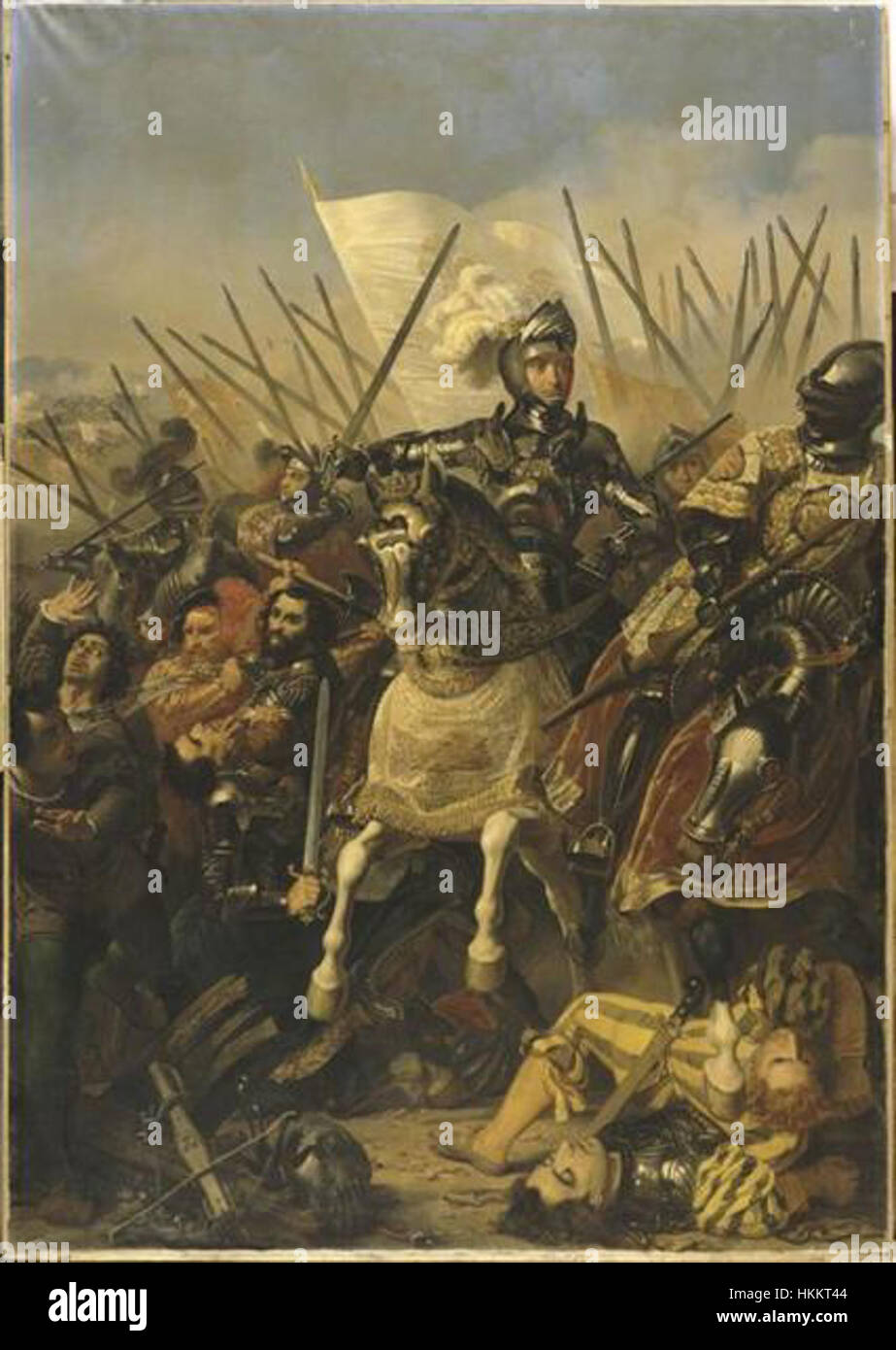 An historical depiction of the Battle of Agnadel, fought in 1509. The ...