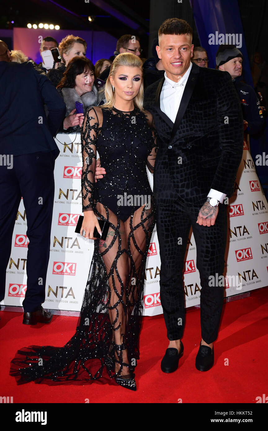 Olivia Buckland and Alex Bowen arriving at the National Television ...