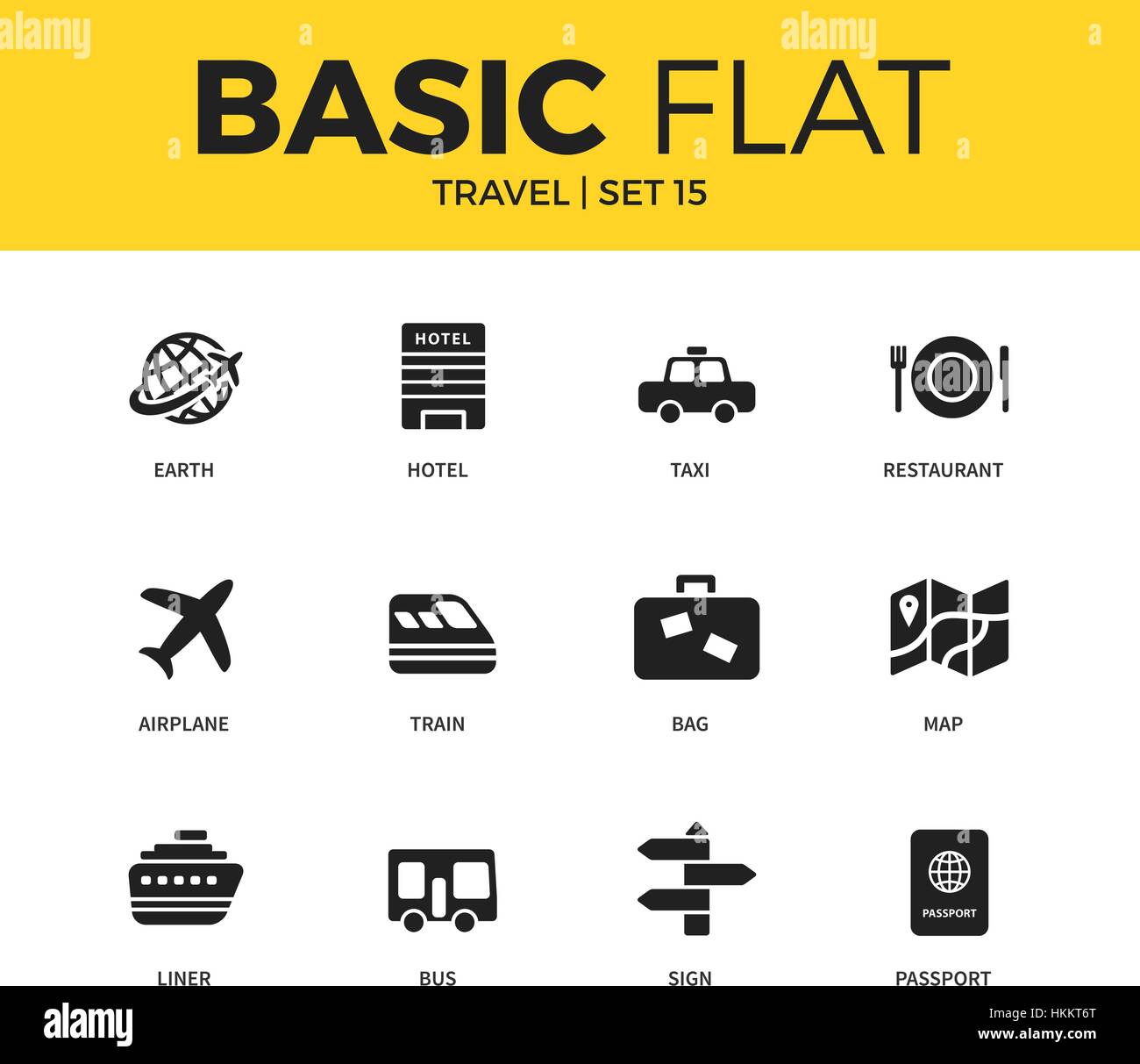 Basic set of Travel icons Stock Vector Image & Art - Alamy