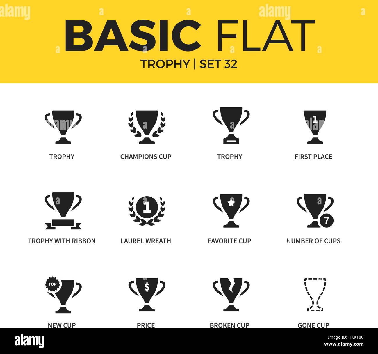 Basic set of Trophy icons Stock Vector Image & Art - Alamy