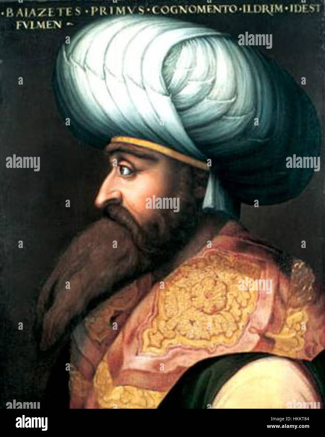 This portrait of Bayezid I by Cristofano dell'Altissimo depicts the ...