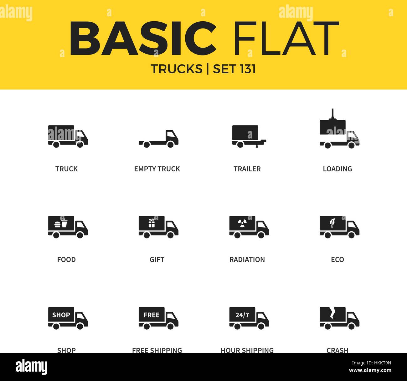 Basic set of Trucks icons Stock Vector Image & Art - Alamy