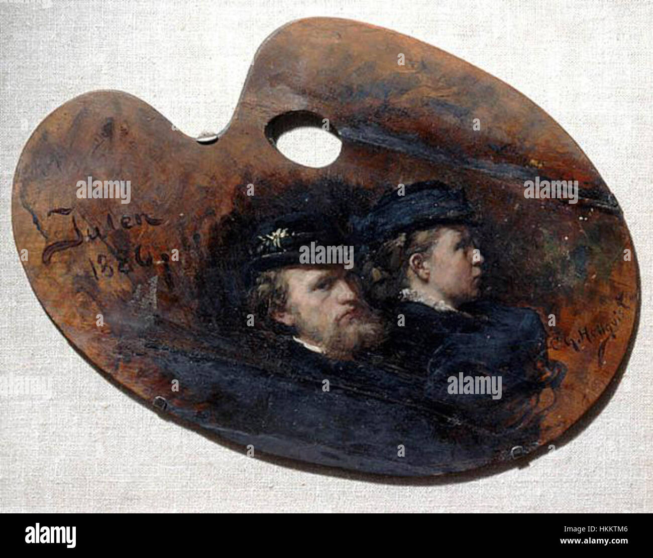 The portrait 'CG Hellqvist och maka' by the artist captures a ...