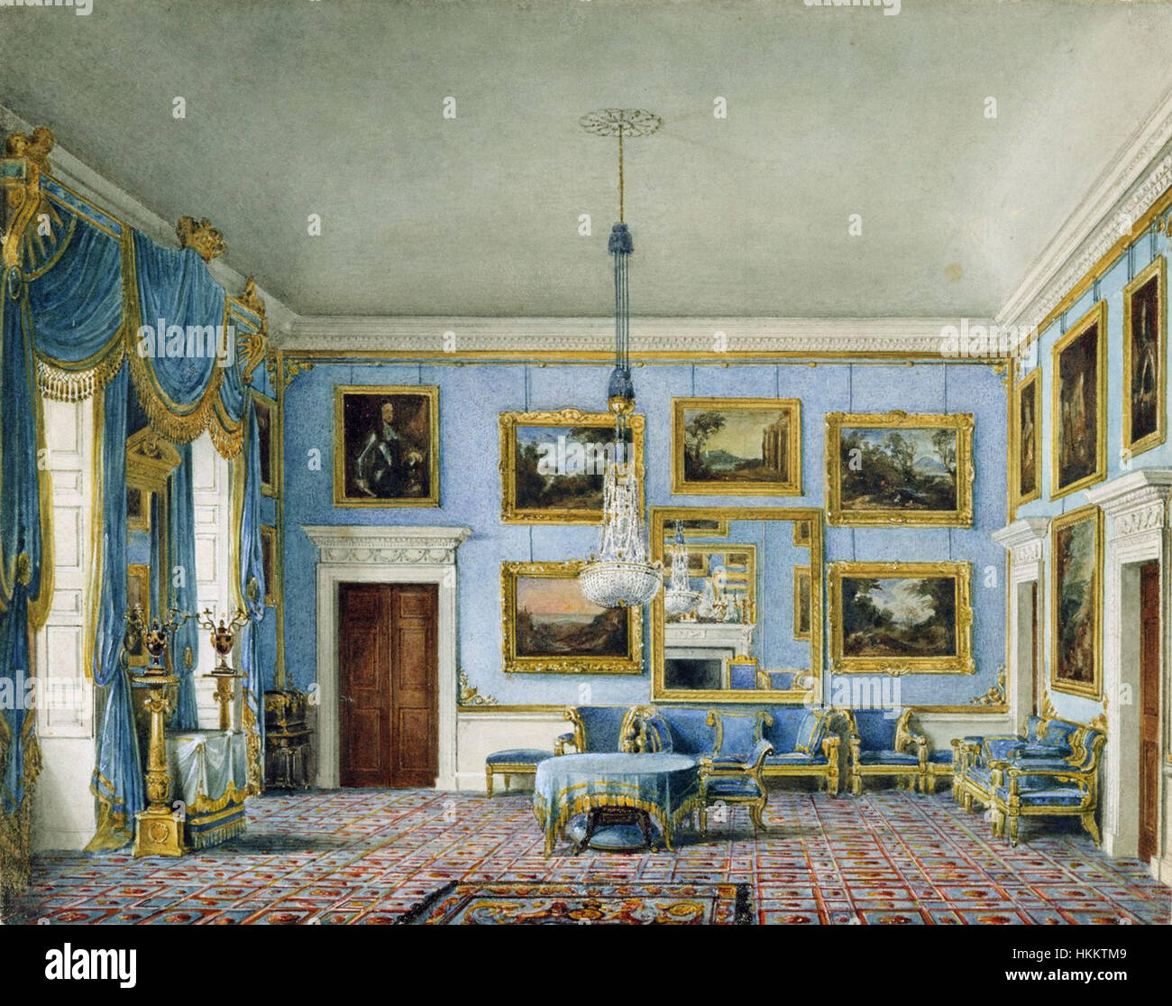 The Blue Velvet Room at Buckingham House, depicted in this 1817 ...
