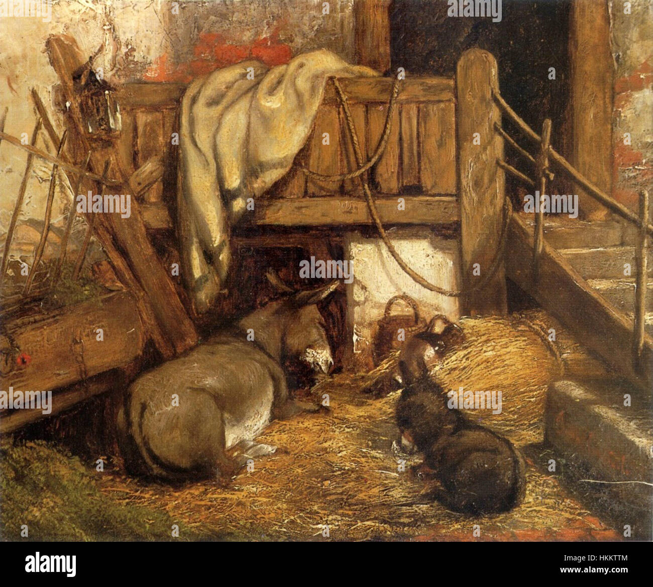 This oil painting by John Constable, titled 'Donkeys in the Stable ...