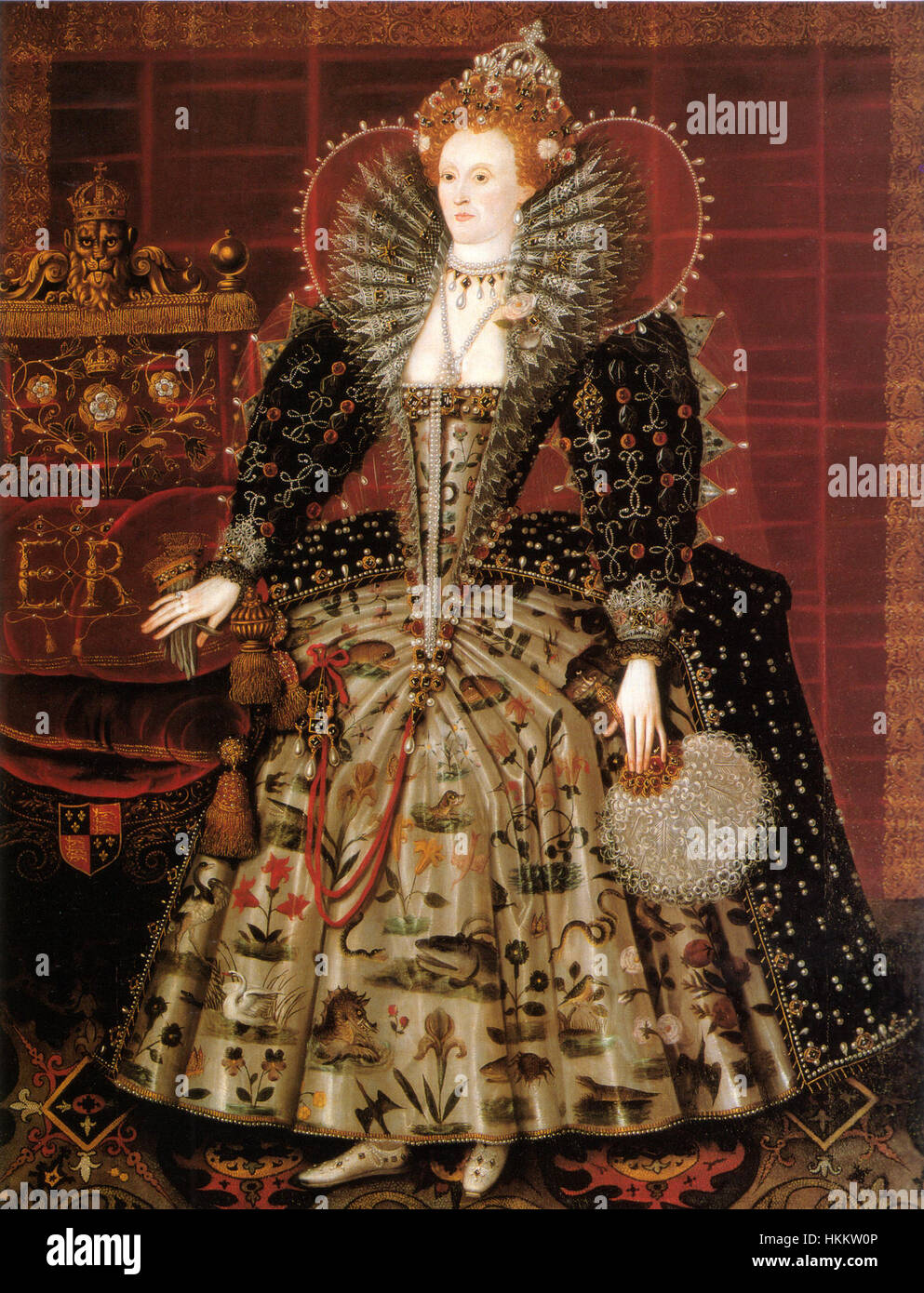 This 1592 portrait of Queen Elizabeth I, painted by an unknown artist ...