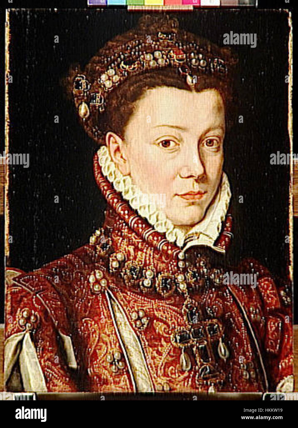 This artwork portrays Elisabeth de Valois, the Spanish princess who ...