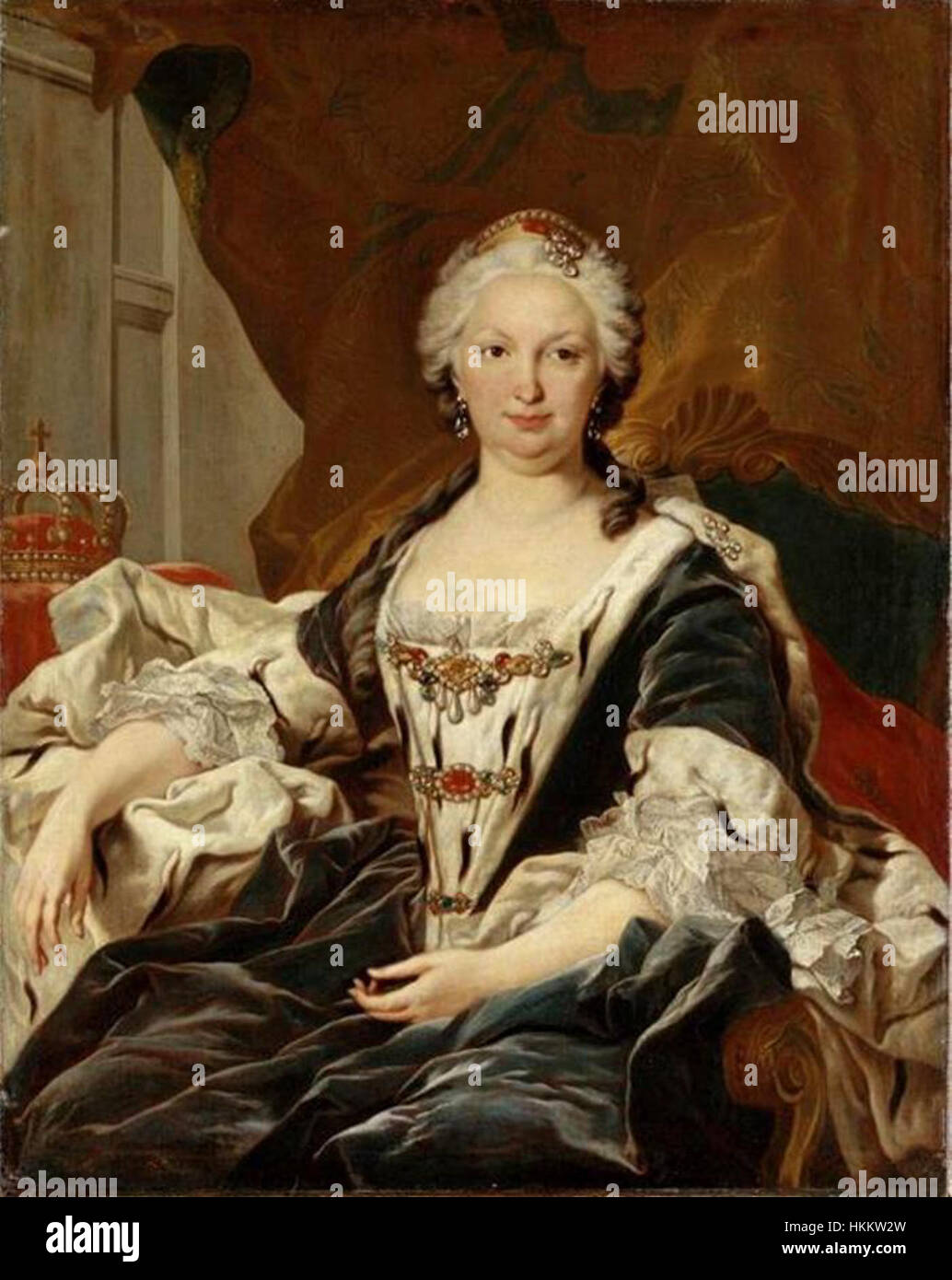 This formal portrait of Queen Isabel, created by Louis Michel van Loo ...