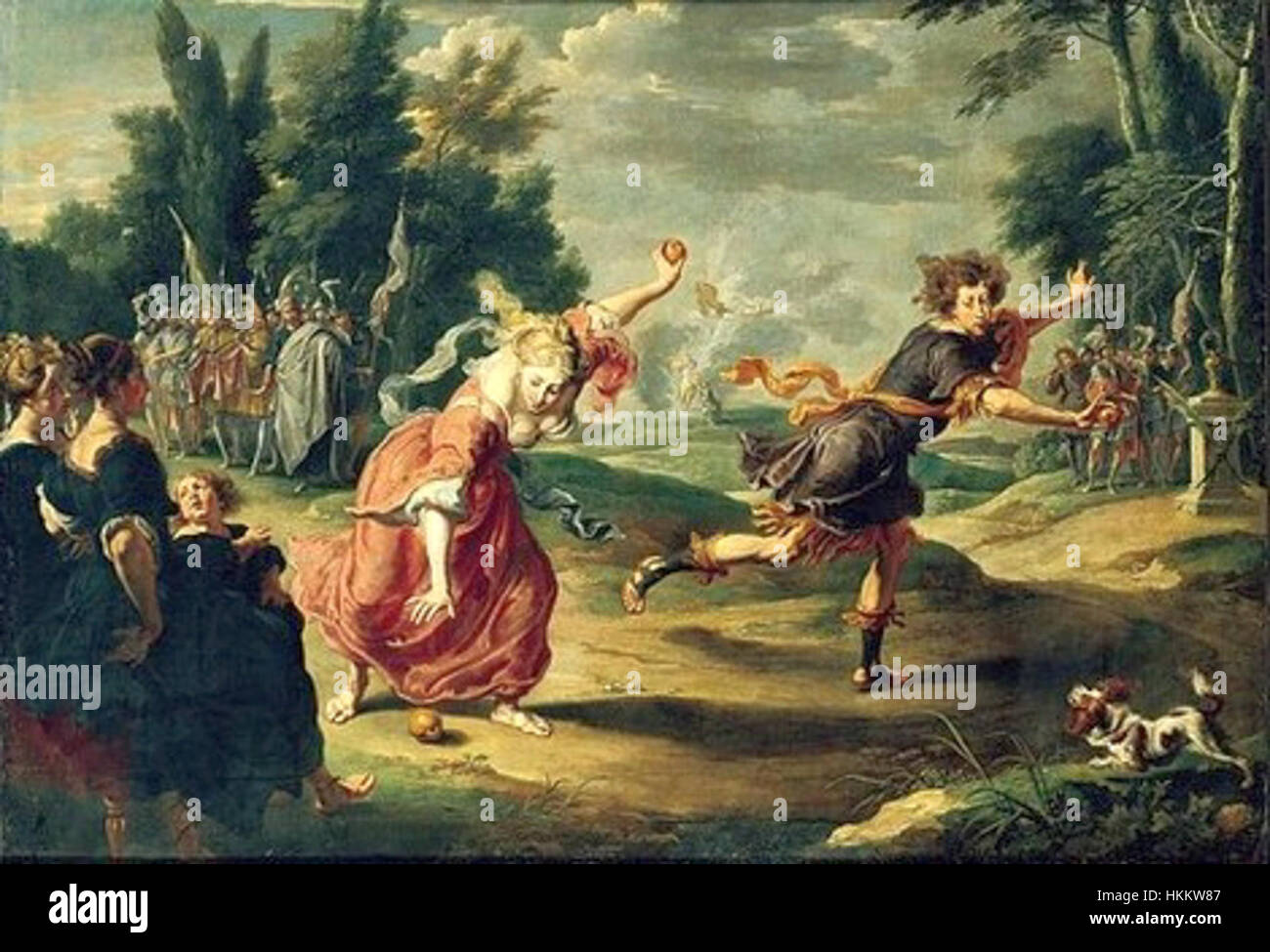 This artwork depicts the mythological story of Atalanta and Hippomenes ...