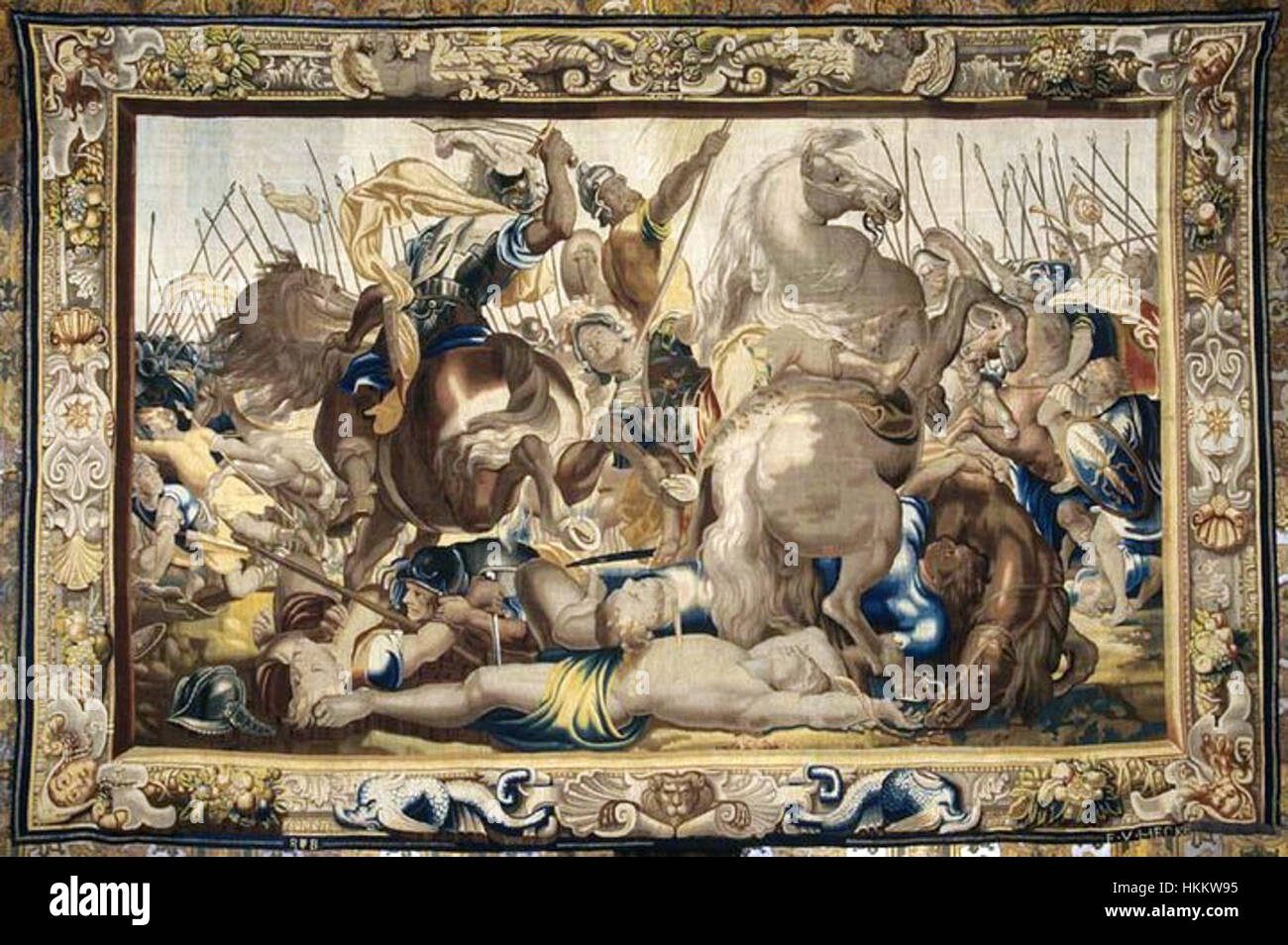 The painting 'Death of Decius Mus' by Hecke depicts the moment from ...