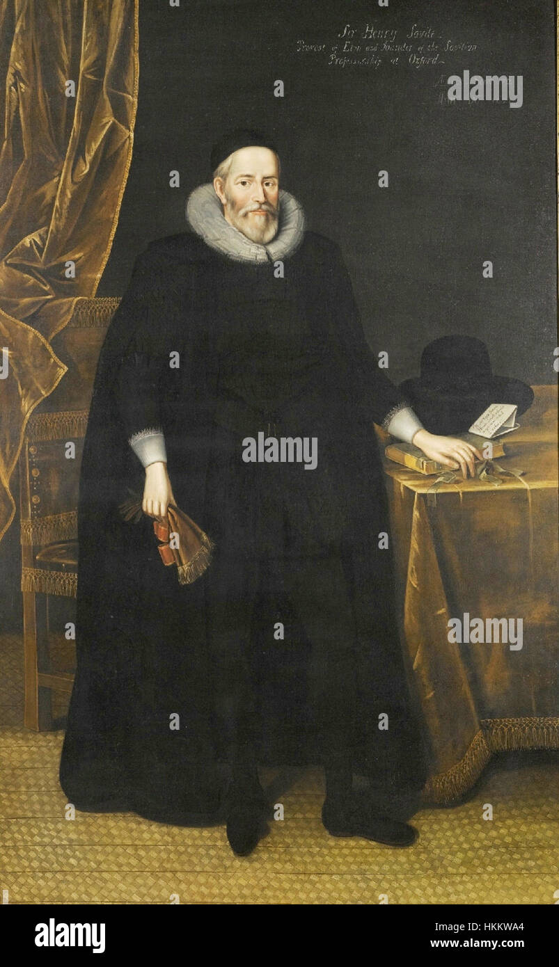 A portrait of Henry Savile, an English scholar and translator, known ...