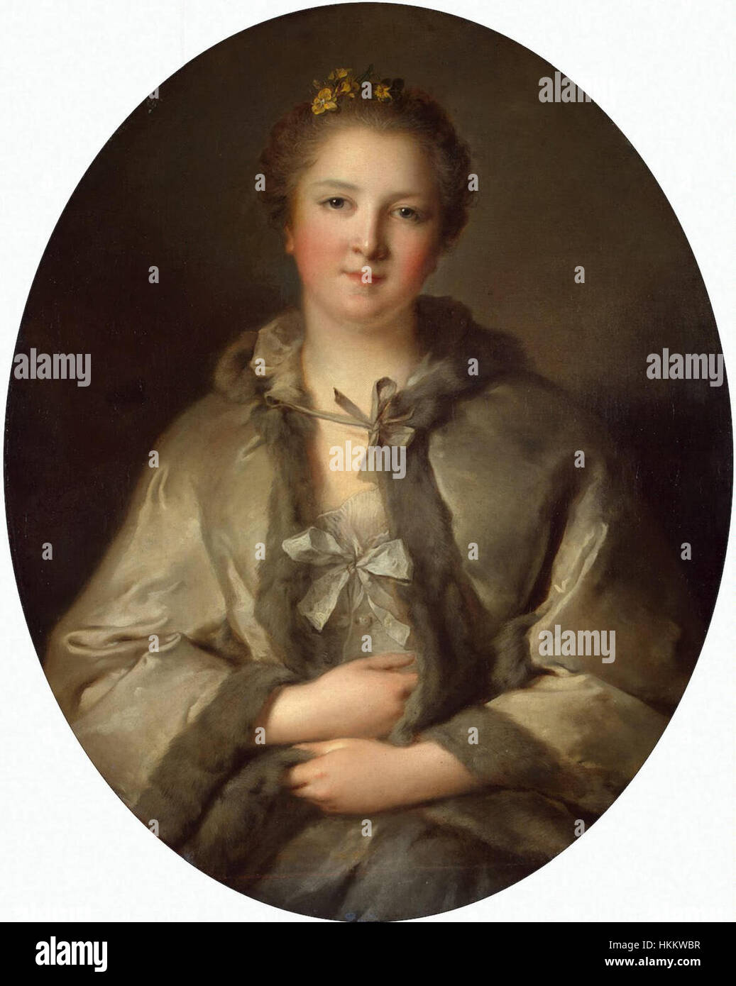 Jean-Marc Nattier, Portrait d'une dame en gris - 002 Stock Photo - Alamy